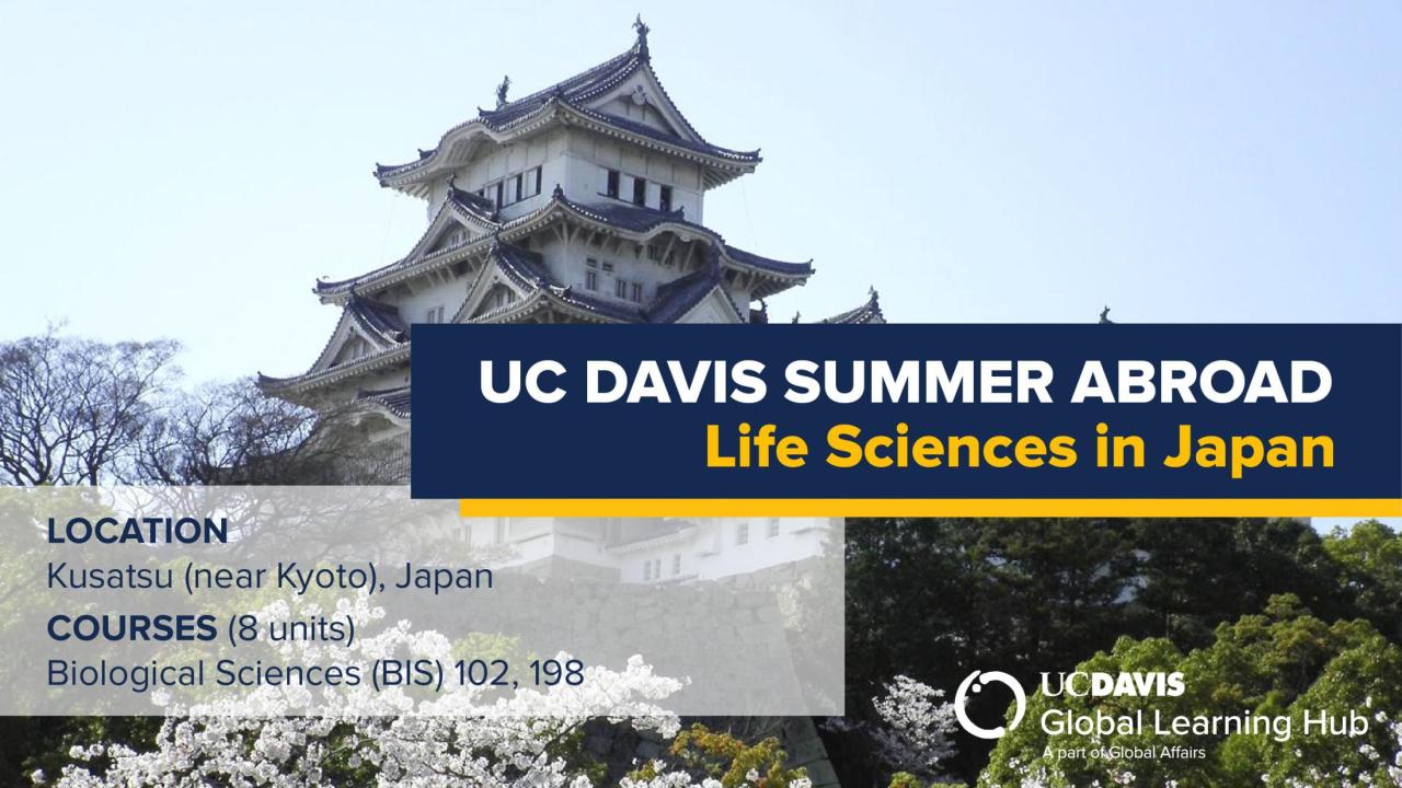 Summer Abroad Japan, "Life Sciences in Japan" (Info Session) | Global Learning Hub