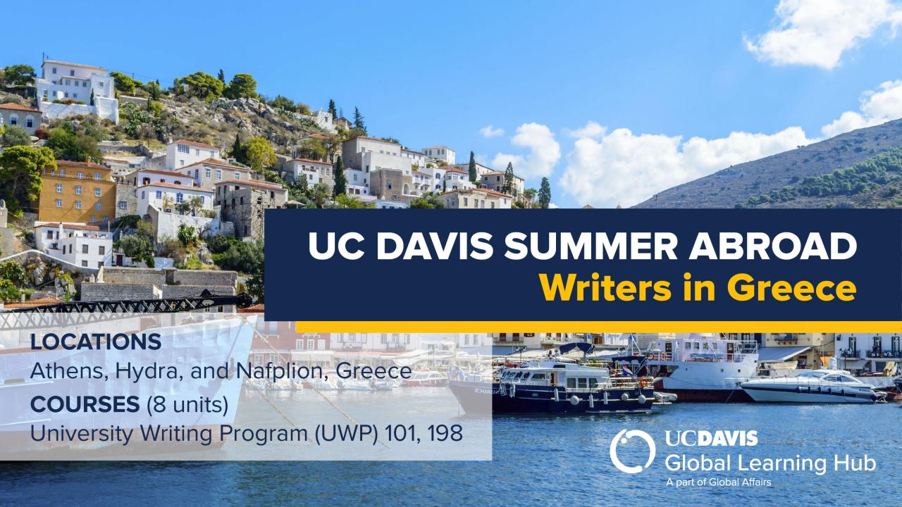 Summer Abroad Greece, "Writers in Greece" (Info Session) | Global Learning Hub