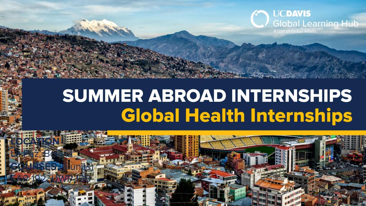 Summer Abroad Internships, "Global Health Internships" (Info Session) | Global Learning Hub